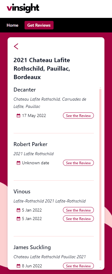 Vinsight: Uncover Expert Wine Reviews from Top Critics